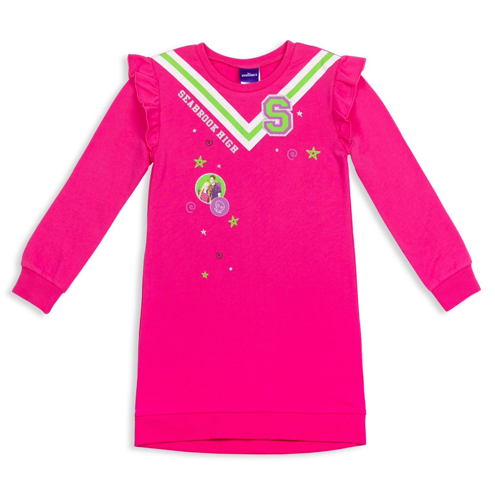 Disney Zombies Addison Zed Little Girls French Terry Sweatshirt Dress ...