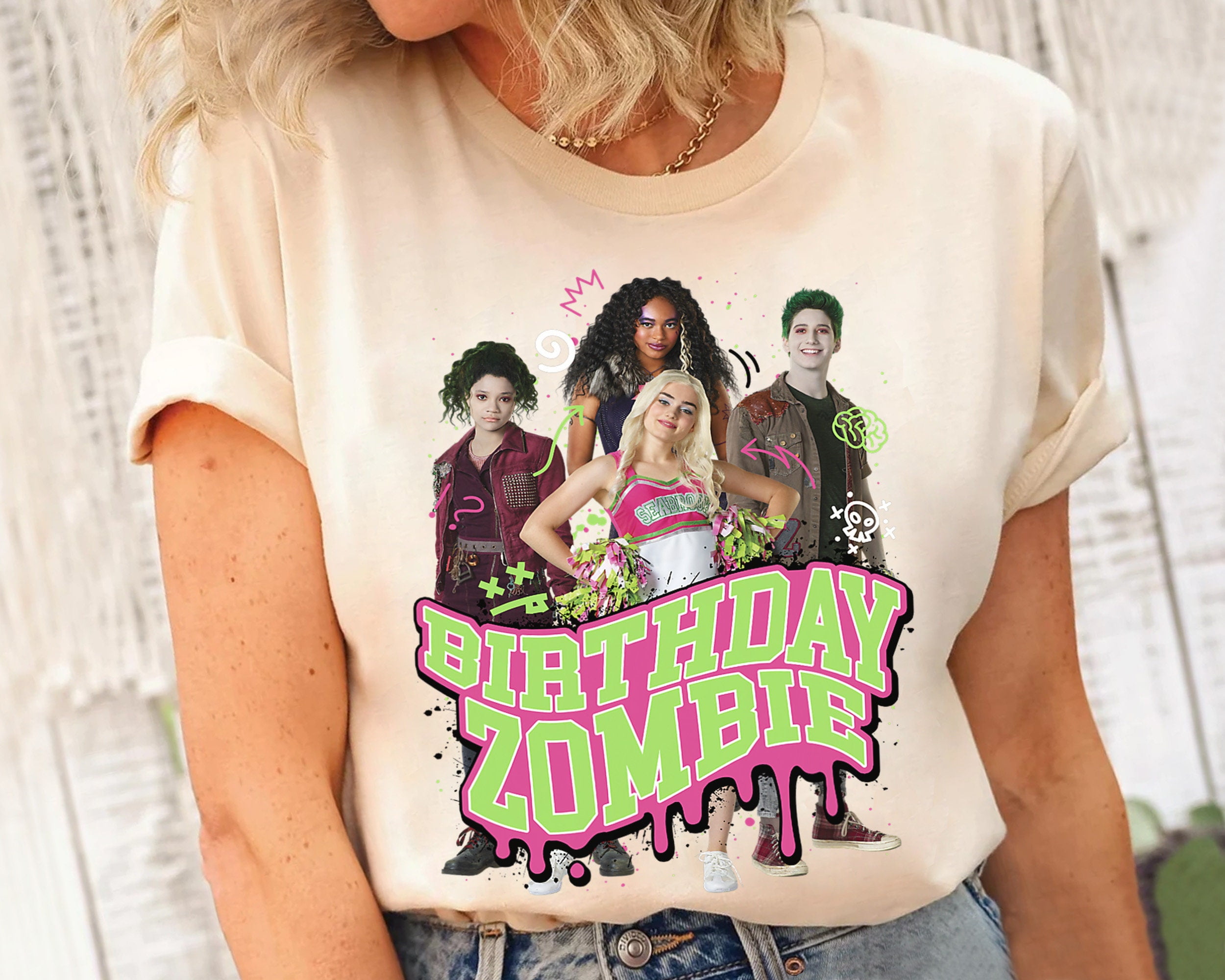 Disney Zombies Characters Squad Birthday Zombie Group Poster Shirt, WDW ...