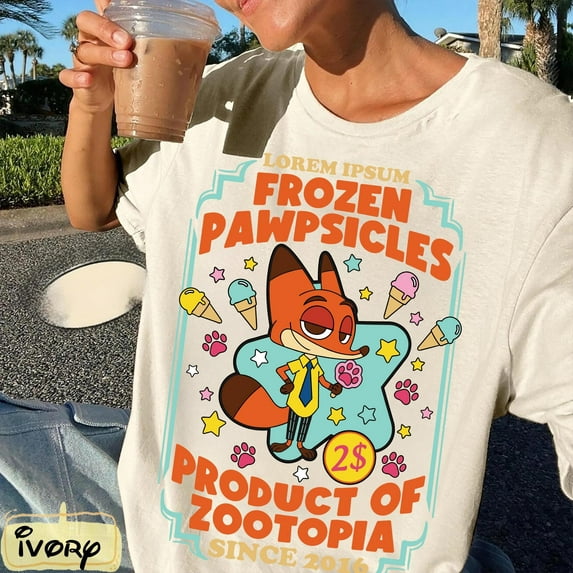 Disney Zootopia 2 Nick Wilde Shirt, Pawpsicles Get Your Pawpsicles Nick ...