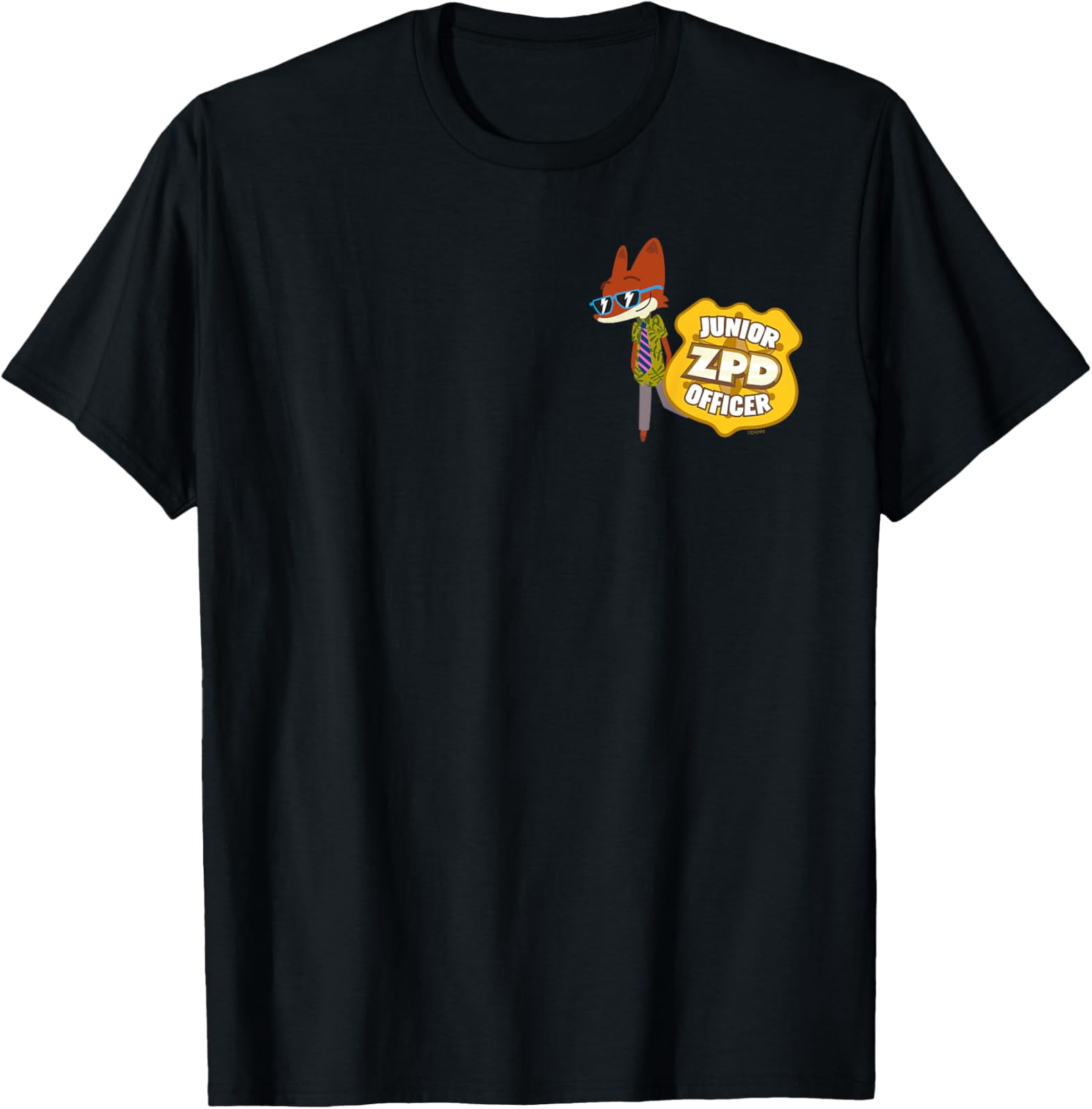 Disney Zootopia Nick Wilde Zpd Junior Officer Badge Costume T-Shirt ...