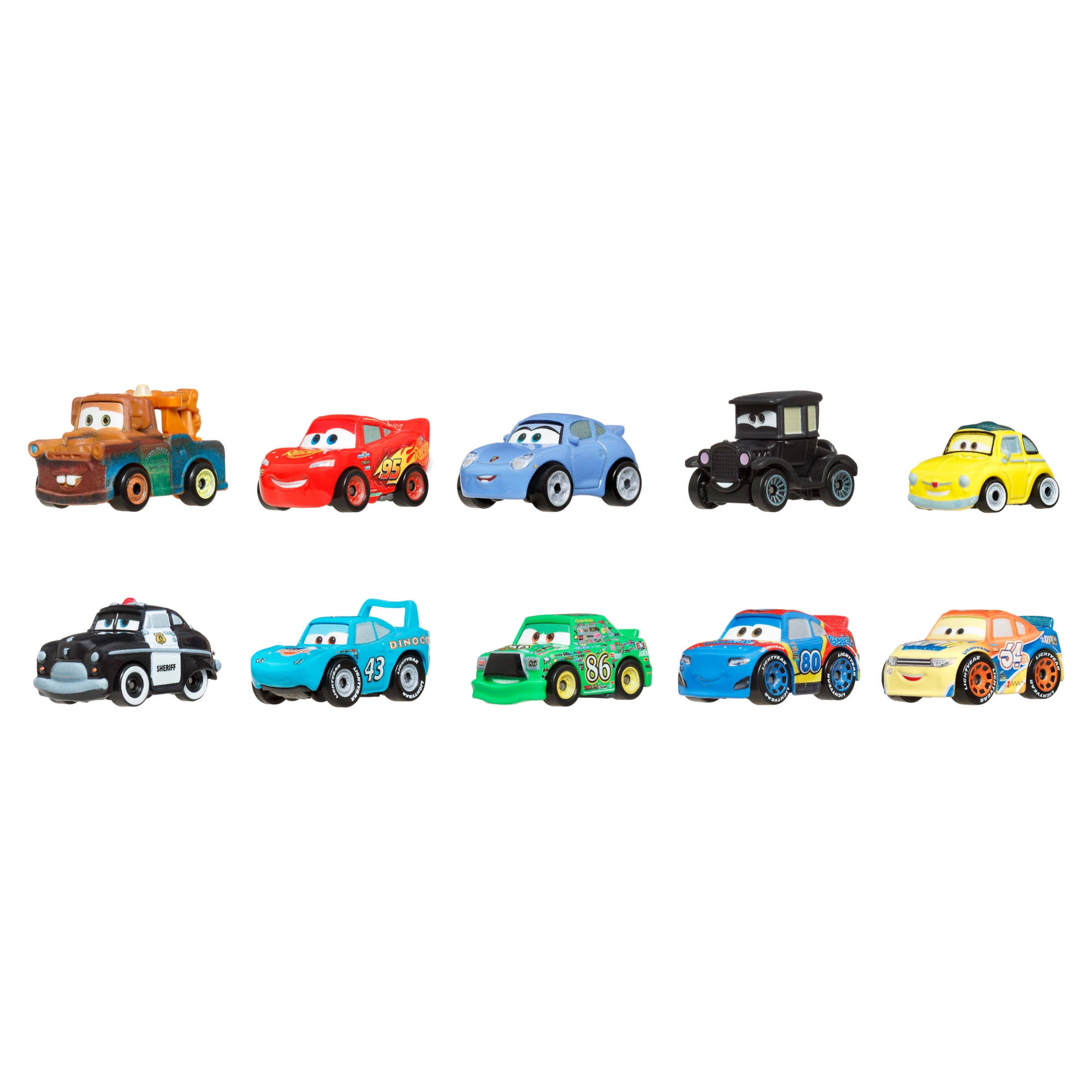 Disney and Pixar Cars Mini Racers 10-Pack, Set of 10 Toy Vehicles from ...