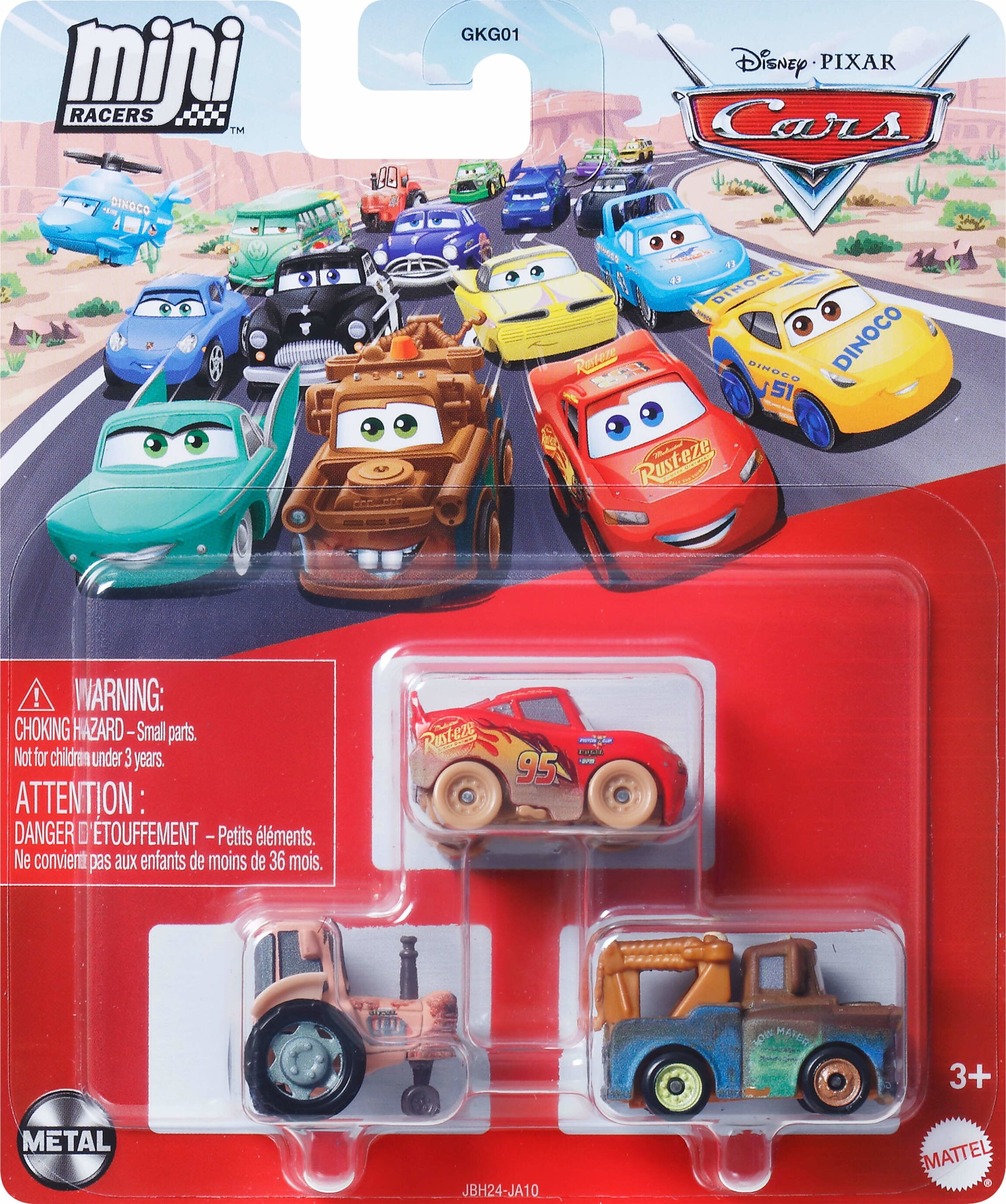 Disney and Pixar Cars Mini Racers 3-Pack, Set of 3 Toy Vehicles from ...
