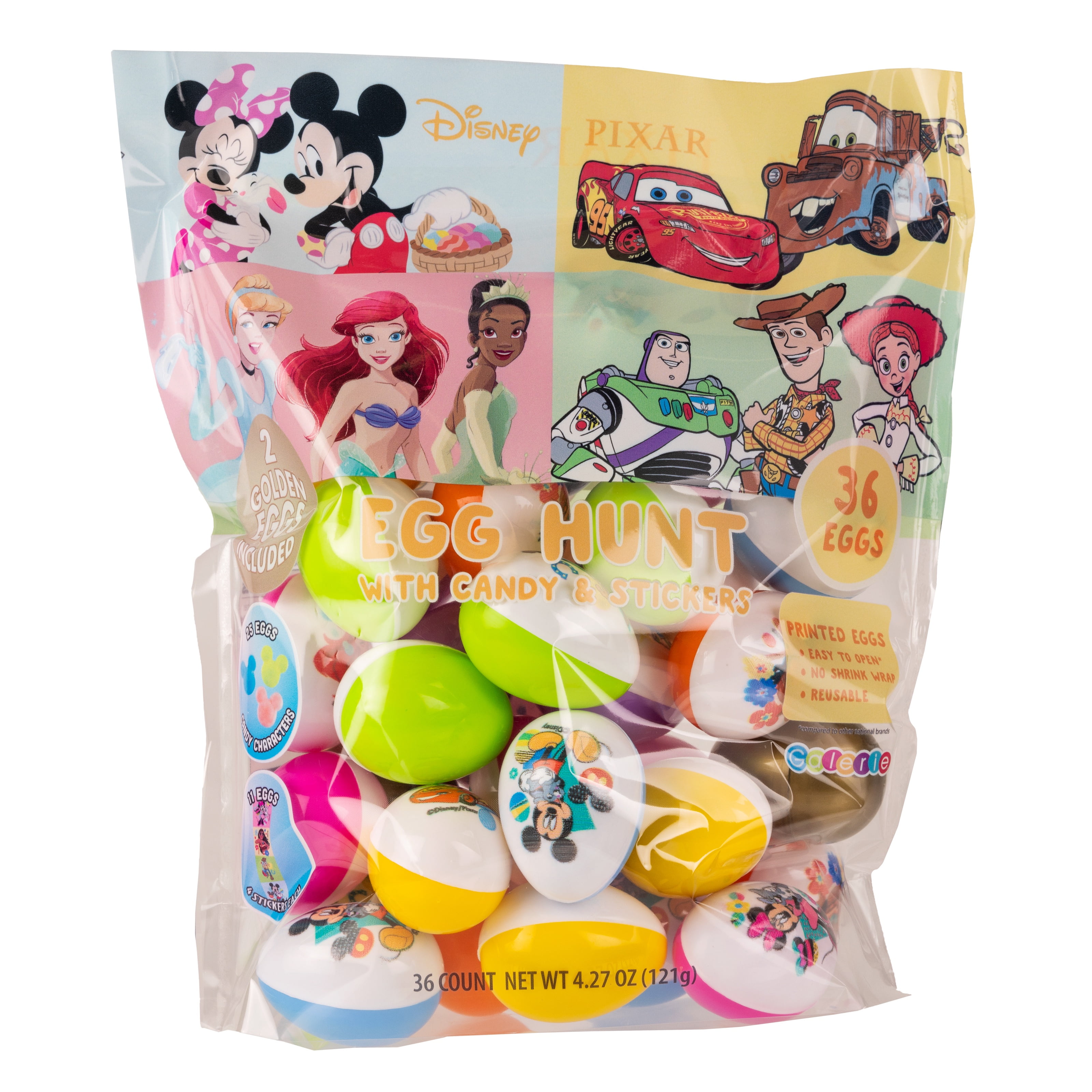 Disney and Pixar Mix 36 Count Egg Hunt Bag with Candy and Stickers, 4. ...
