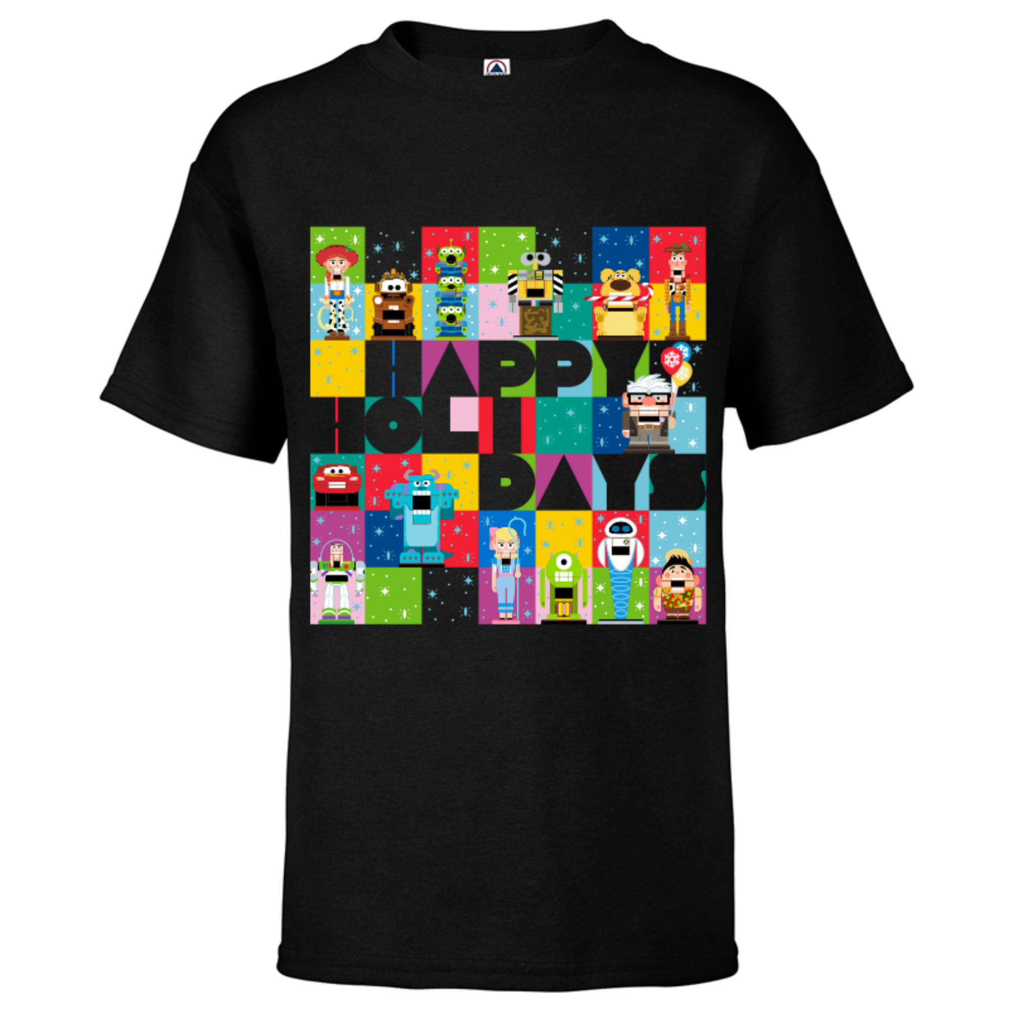 Disney and Pixar’s Character Grid Happy Holidays - Short Sleeve T-Shirt ...
