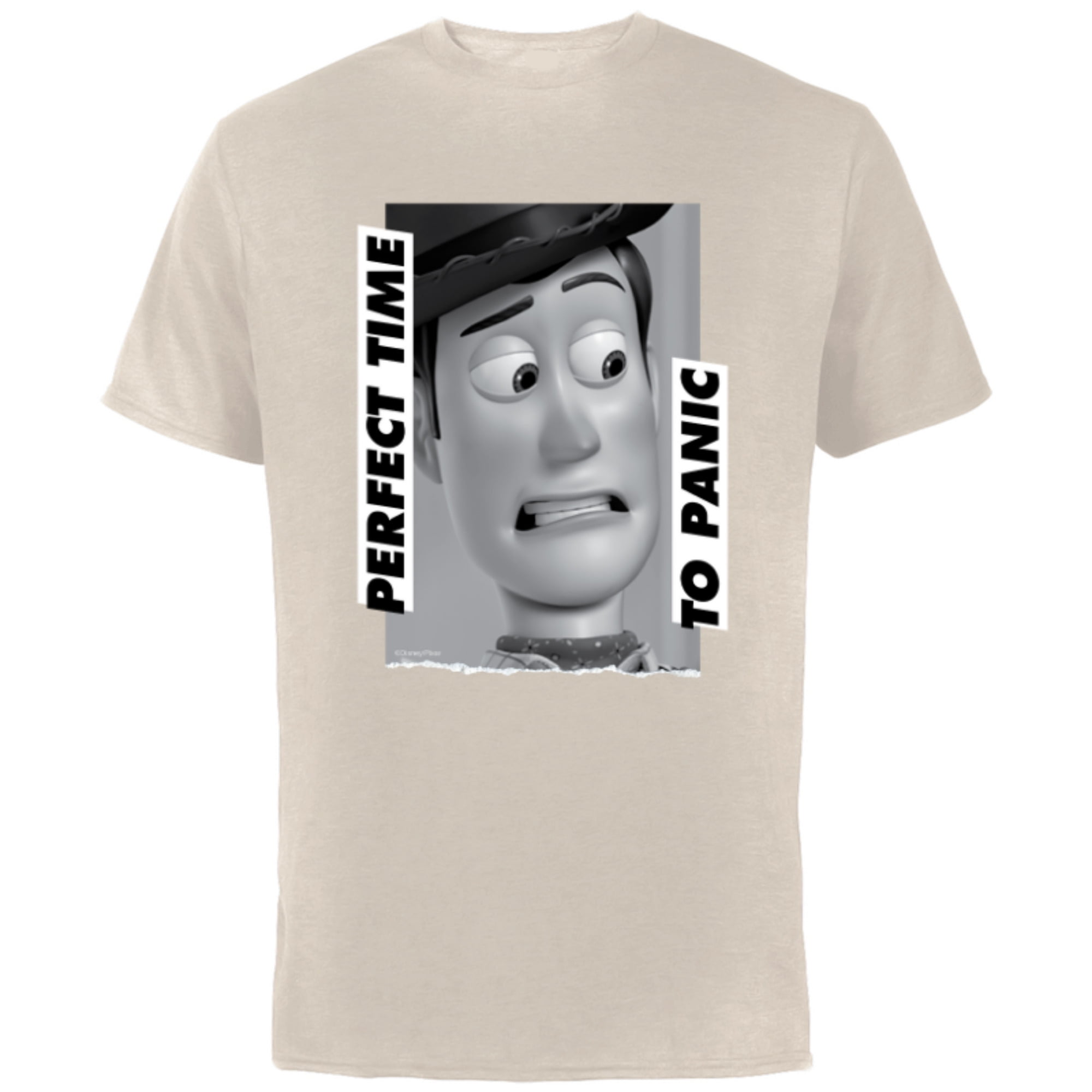 Disney and Pixar’s Toy Story Woody Perfect Time to Panic - Short Sleeve Cotton T-Shirt for ...