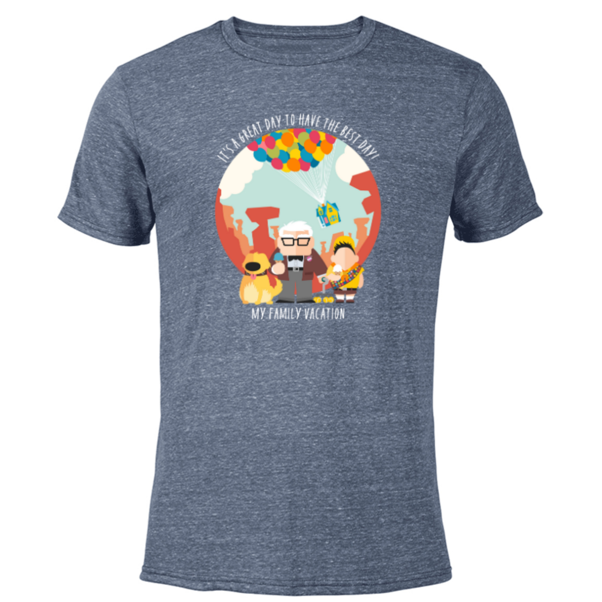 Disney and Pixar’s Up Best Day Trip My Family Vacation - Short Sleeve Blended T-Shirt for Adults ...