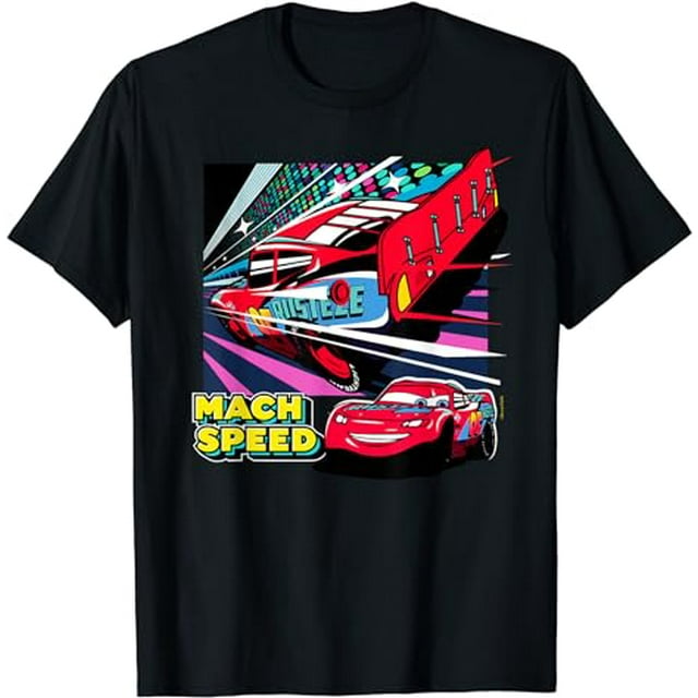 Disney and Pixars Cars Mach Speed Lightning McQueen Racing T-Shirt ...