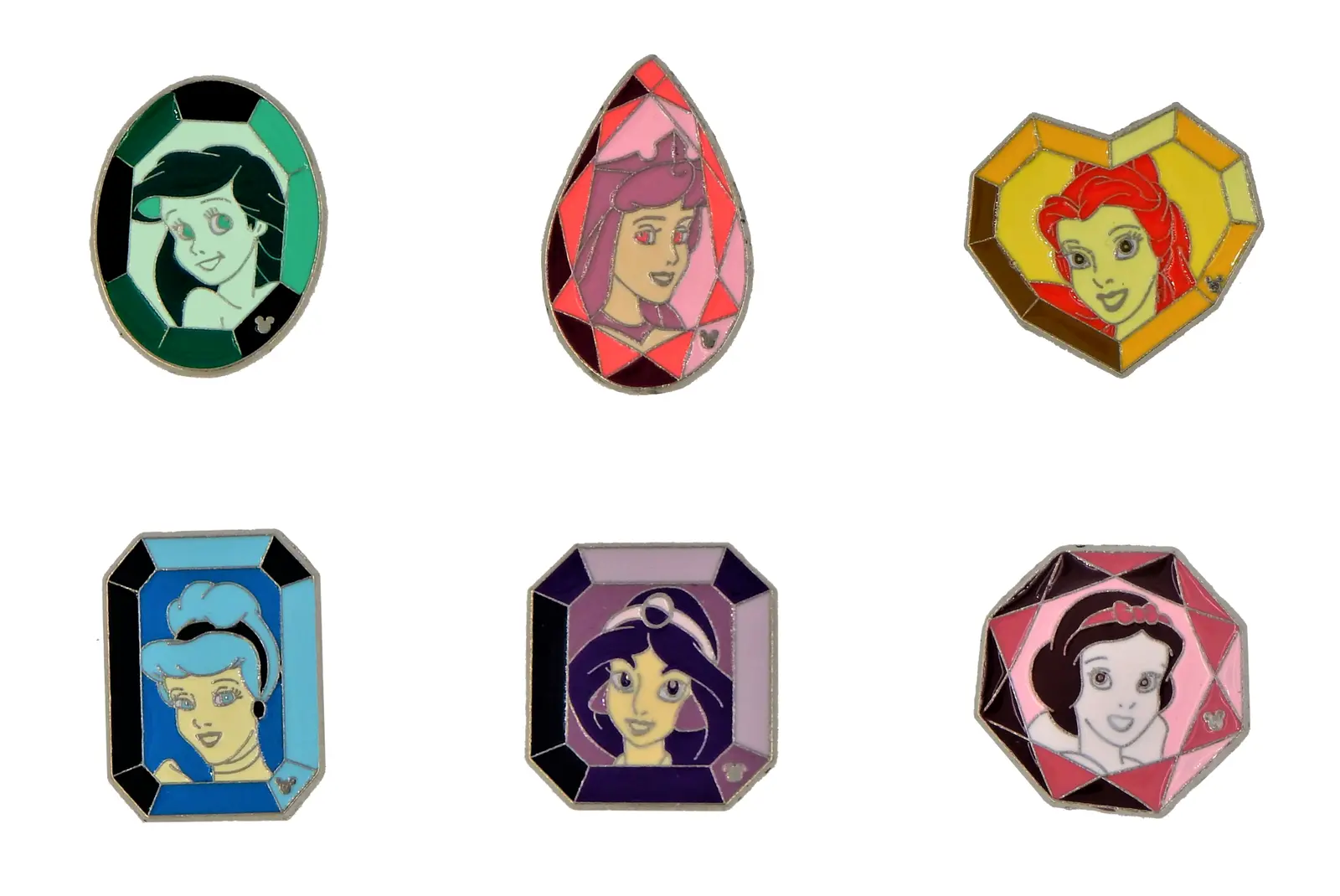 Disney by Princess Gems Female Princess Button Pins, 6 Counts - Walmart.com