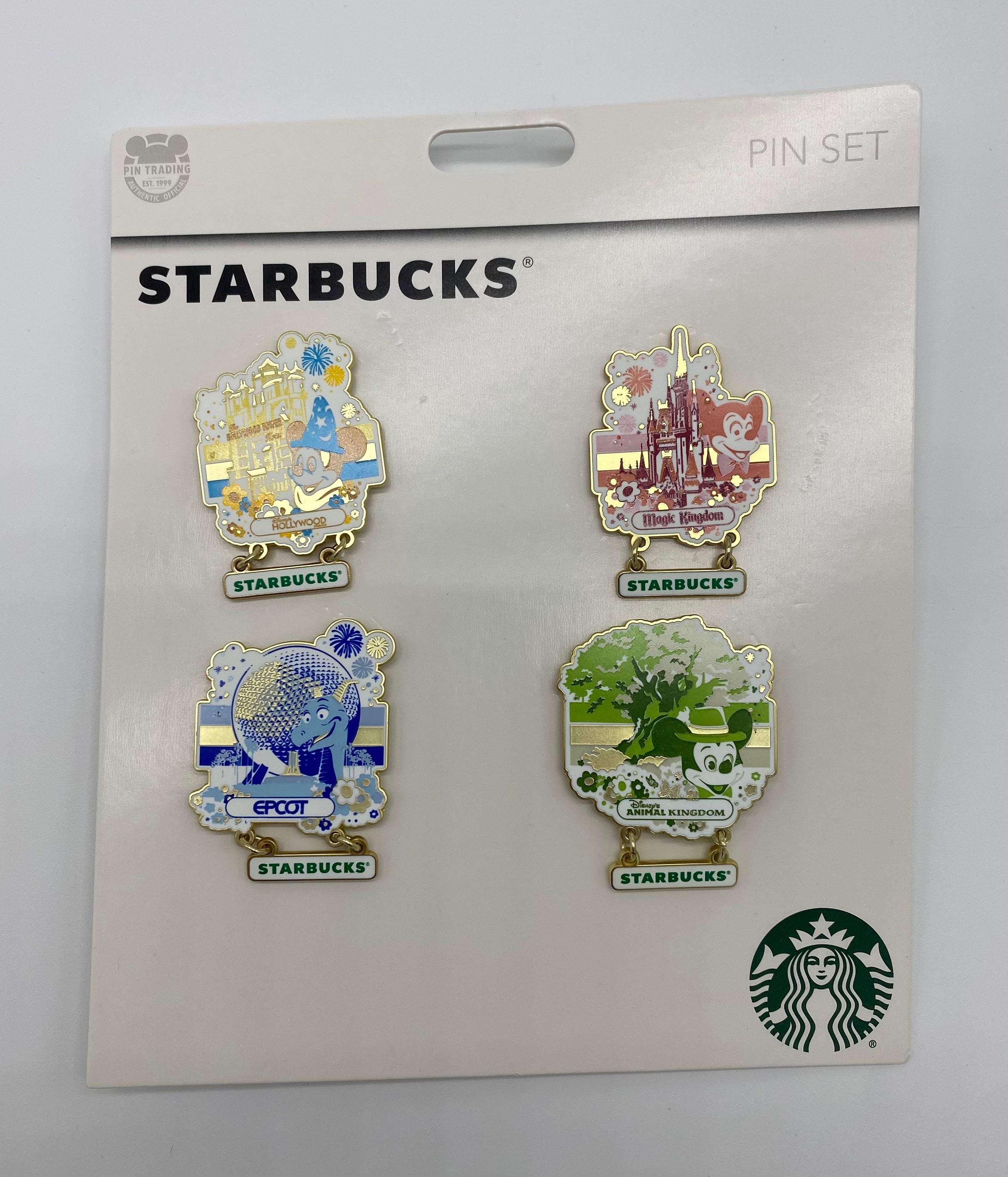 Disney Starbucks Parks Icons Pin Set - Animal, Magic, Hollywood, Epcot ...