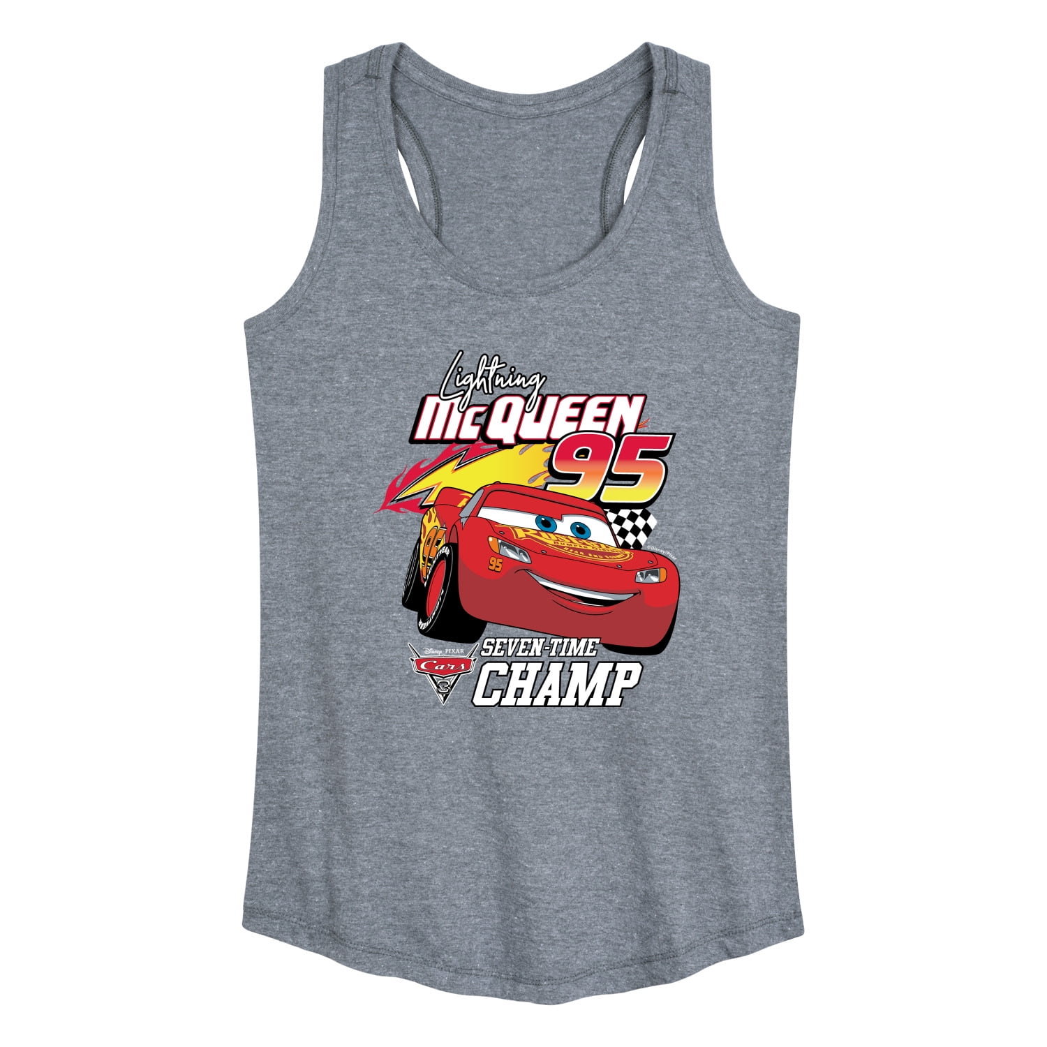Disney's Cars - Lightning McQueen Seven Time Champ - Women's Racerback ...