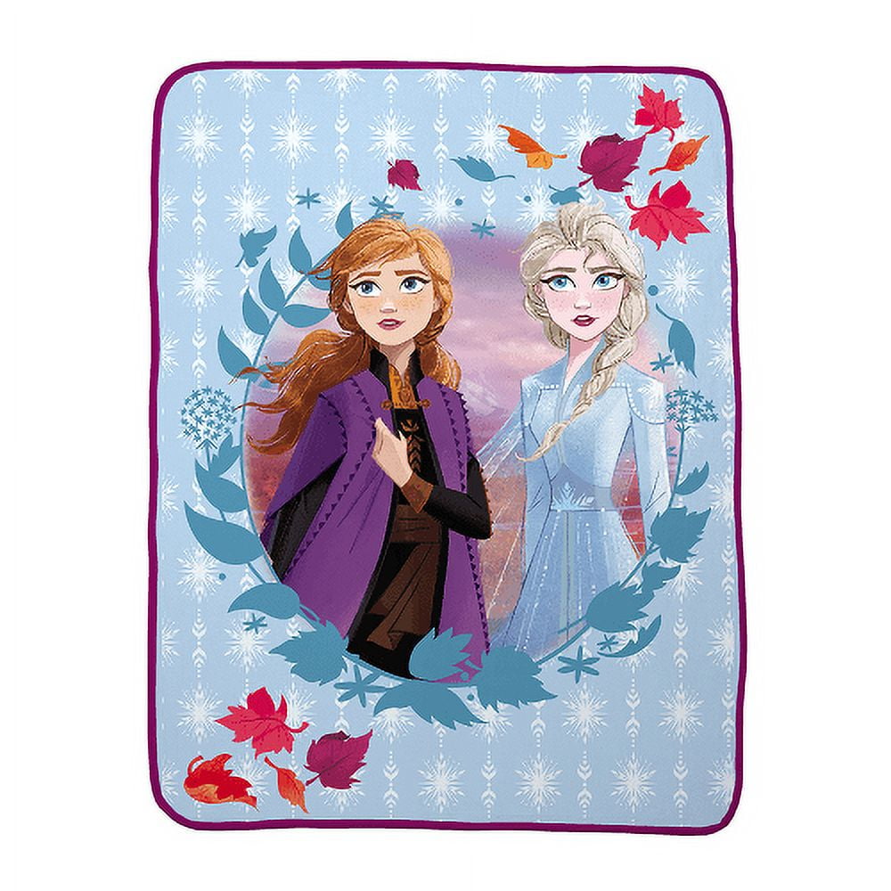 Disney's Frozen A3907i 2 Plush Kids Blue Throw 46 x 60 Elsa & Anna ...