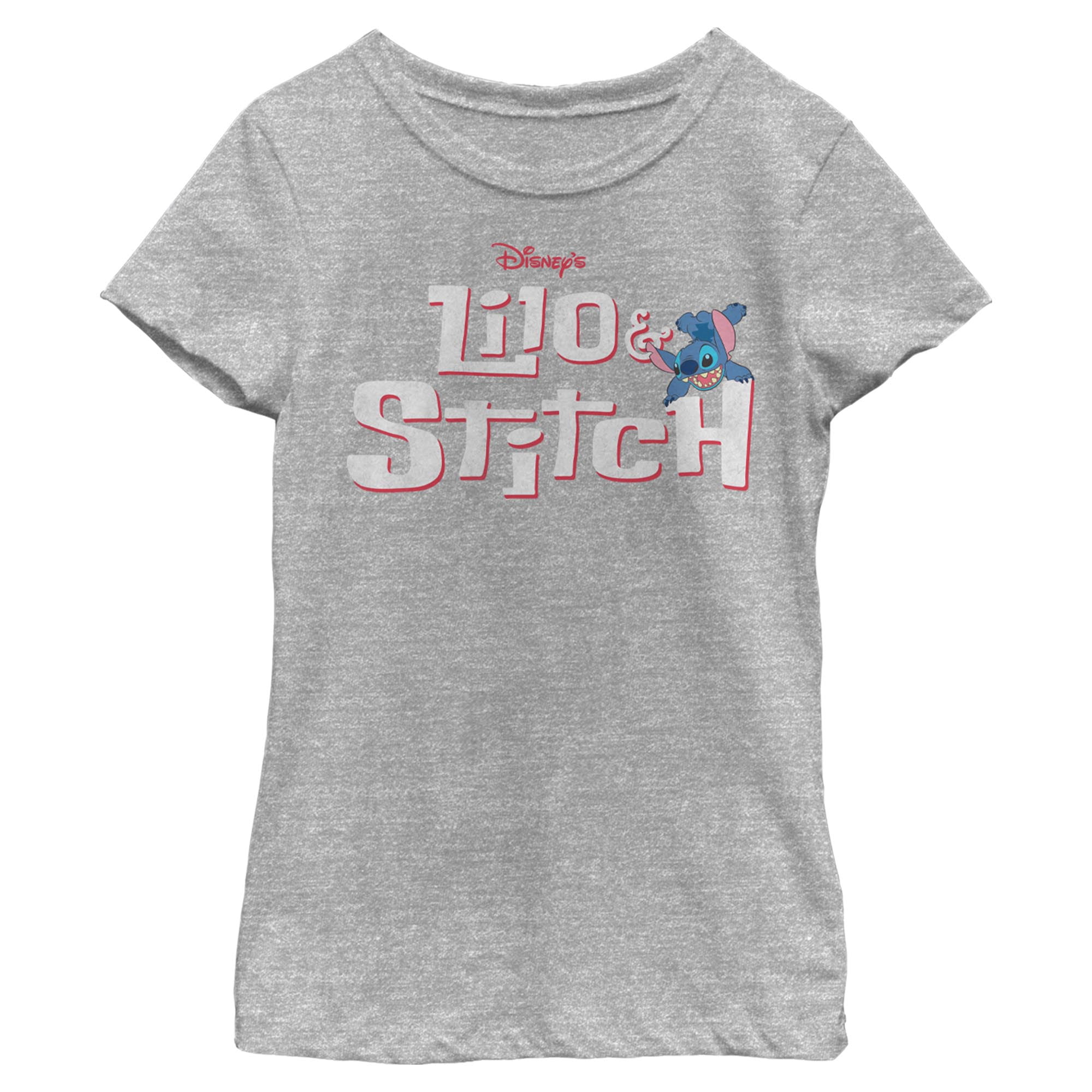Girls Lilo & Stitch Red and White Logo T Shirt - Walmart.com