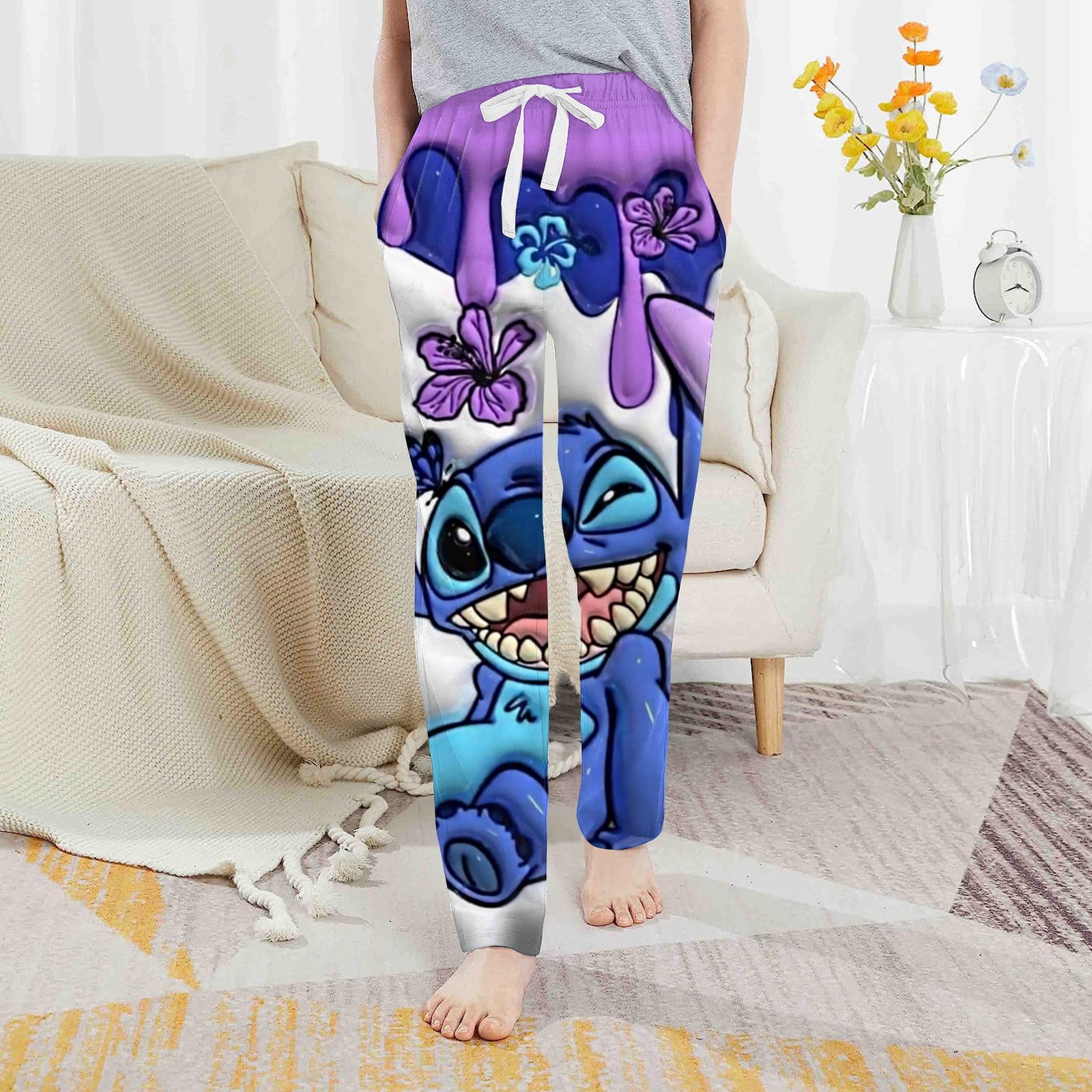 Disney's Lilo & Stitch Plush Pajama Bottoms Blue 150 - Walmart.com