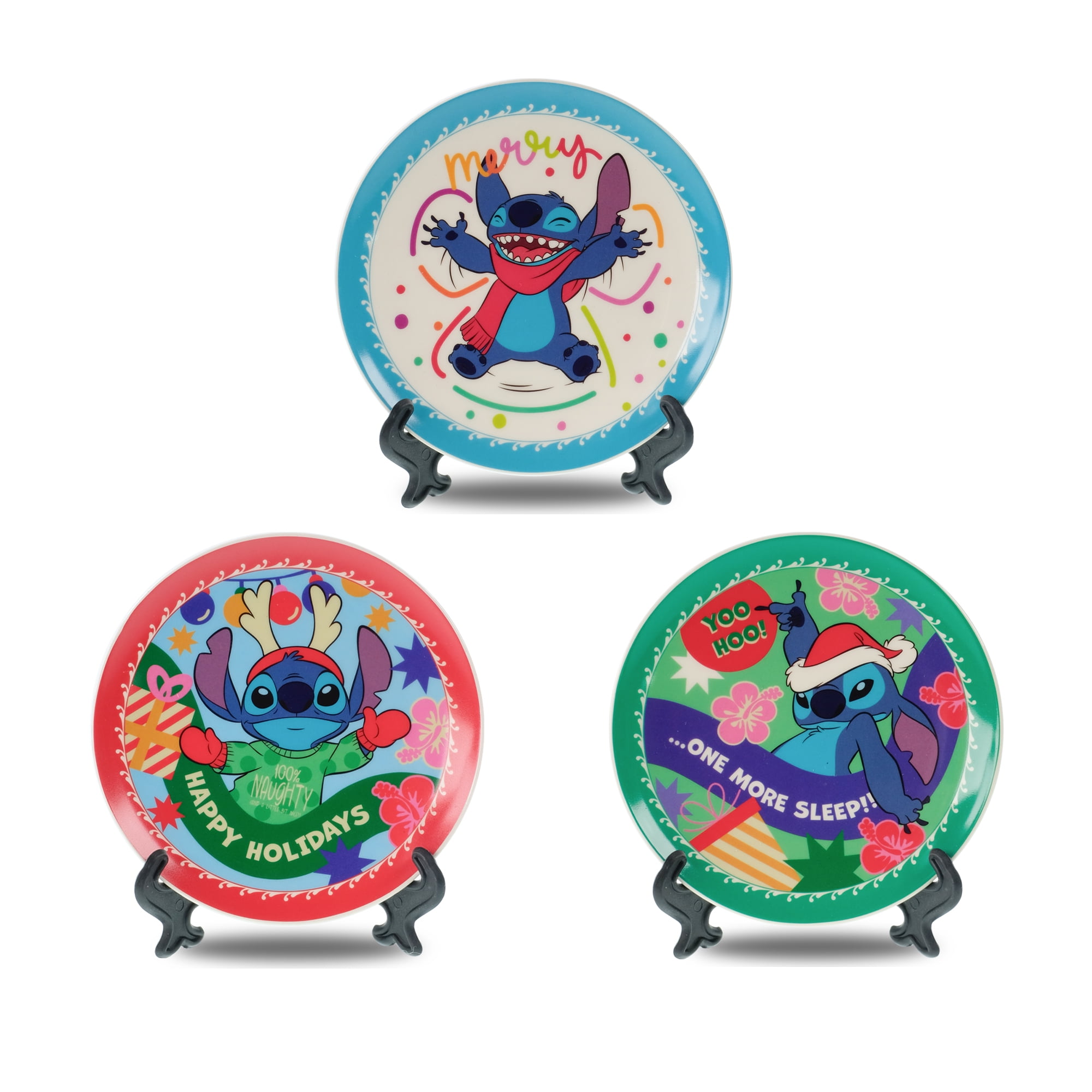 Disney's Lilo and Stitch Christmas Stitch 3 Piece Plate Set - Walmart.com