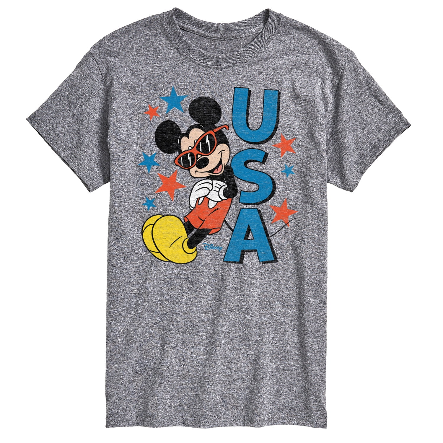 Disney's Mickey Mouse Big & Tall Sunglasses USA Graphic Tee Color: Gray ...