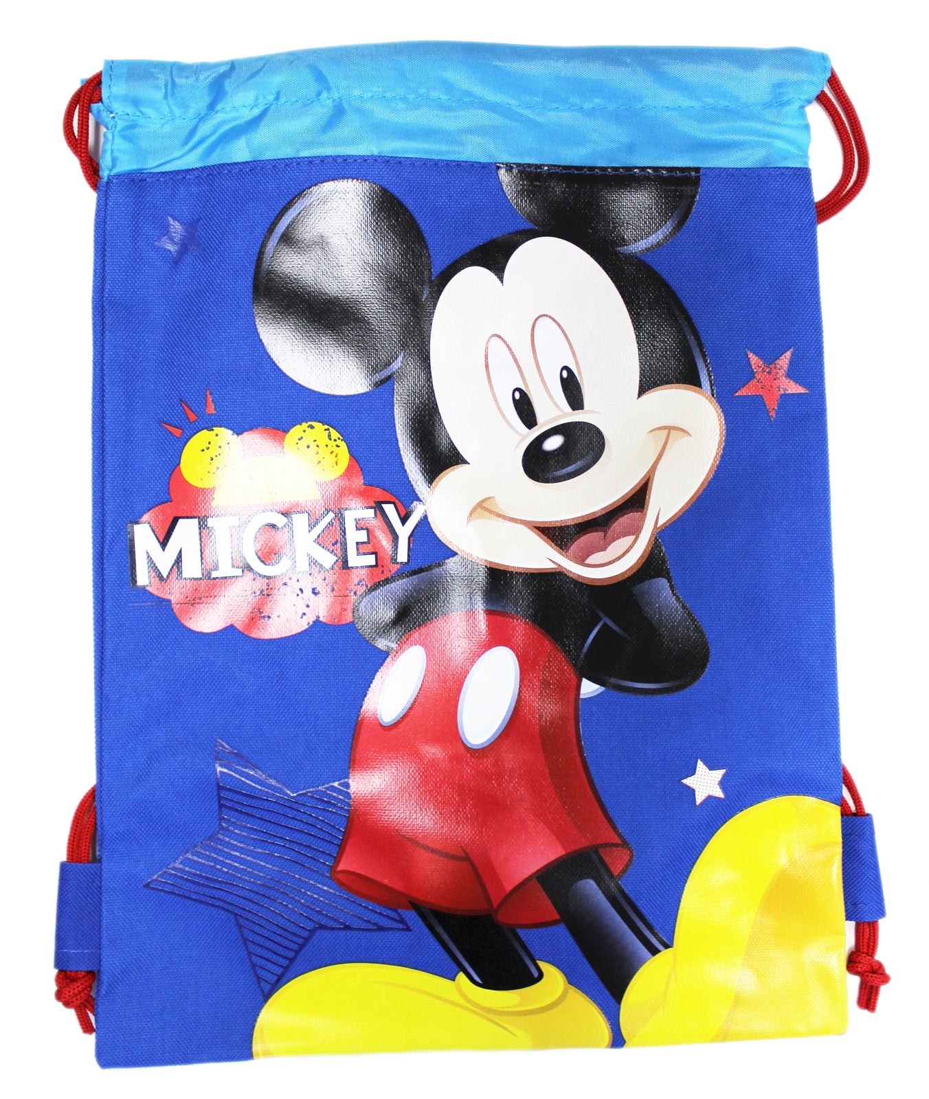 Disney's Mickey Mouse Joyful Stars Blue Colored Drawstring Backpack ...