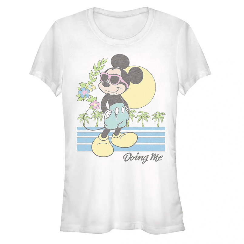 Disney's Mickey Mouse Juniors' Beach Cool Vibes Graphic Tee - Walmart.com