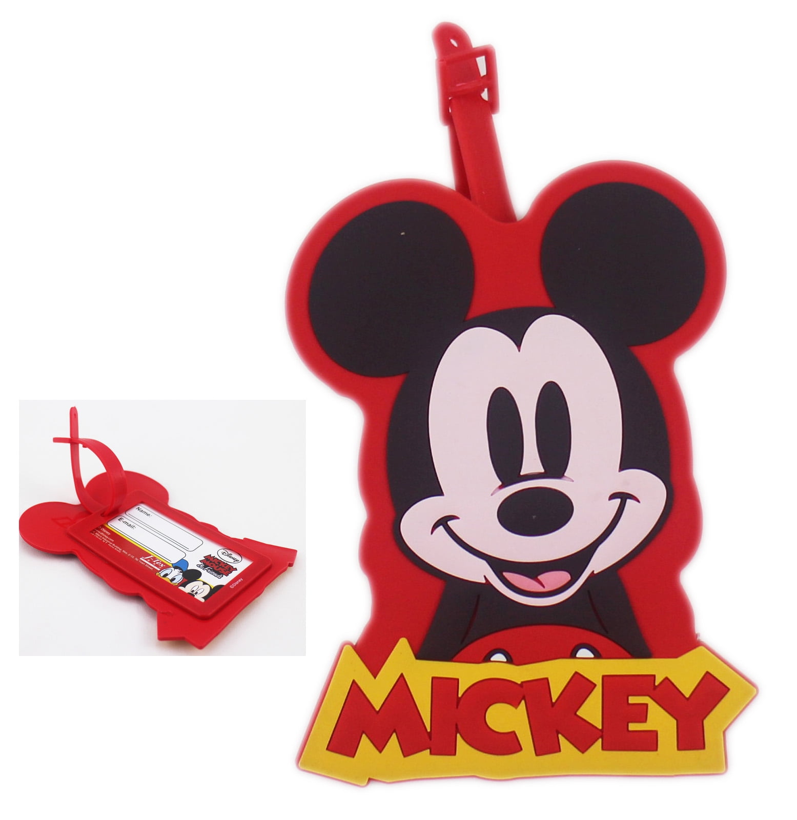 Disney's Mickey Mouse Red Colored Soft Touch Luggage Tag - Walmart.com
