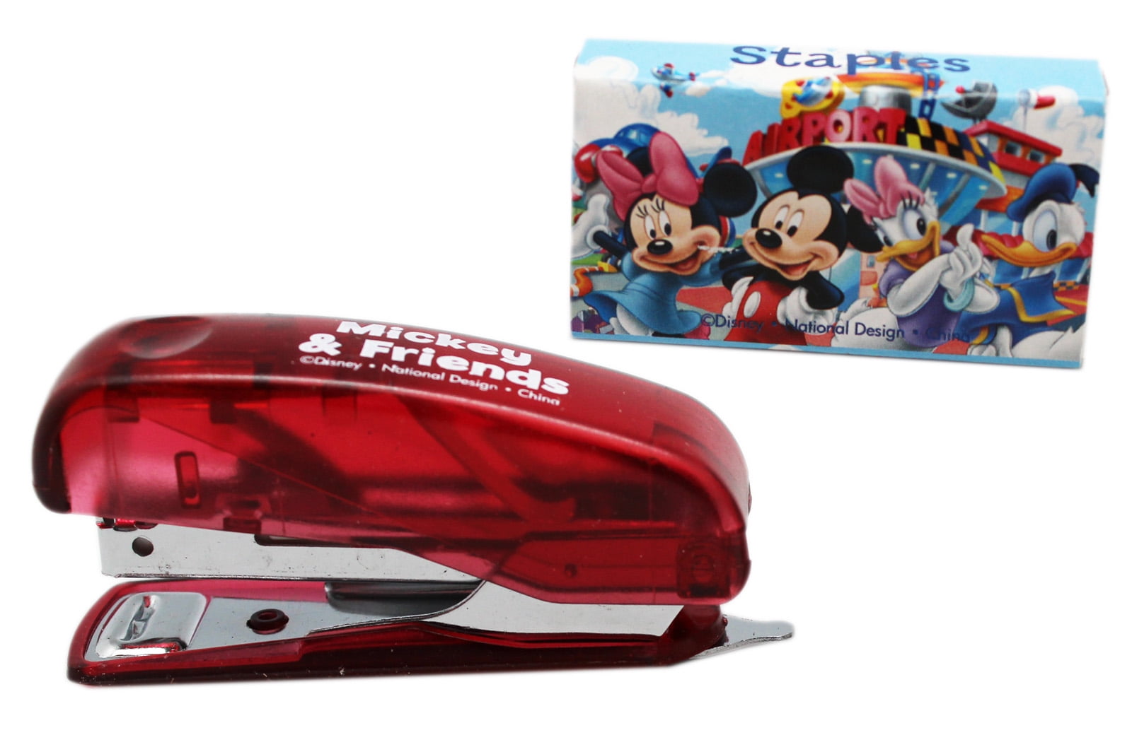 Disney's Mickey Mouse and Friends Red Transparent Mini Stapler w ...