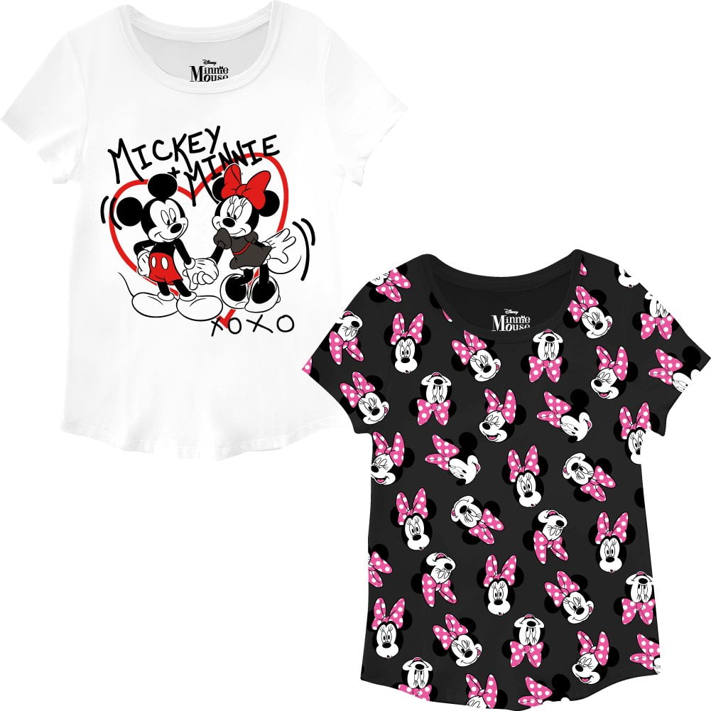 Disney's Minnie Mouse Girls T-Shirt - 2 Pack for Big Kids & Little Kids ...