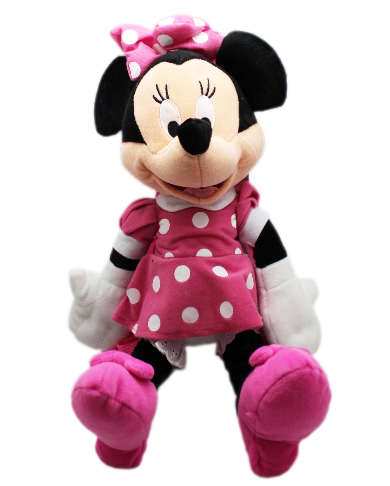 Disney's Minnie Mouse Pink Polka Dotted Dress Plush Backpack (15in ...