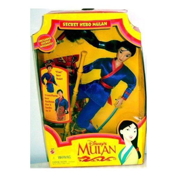 Disney's Mulan Secret Hero Mulan 2 Looks in 1 Doll 1997 Mattel 18896 ...