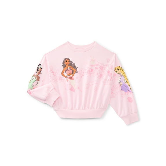 Disney's Princess Adventures Girls Graphic Fleece Crew Pullover, Sizes ...