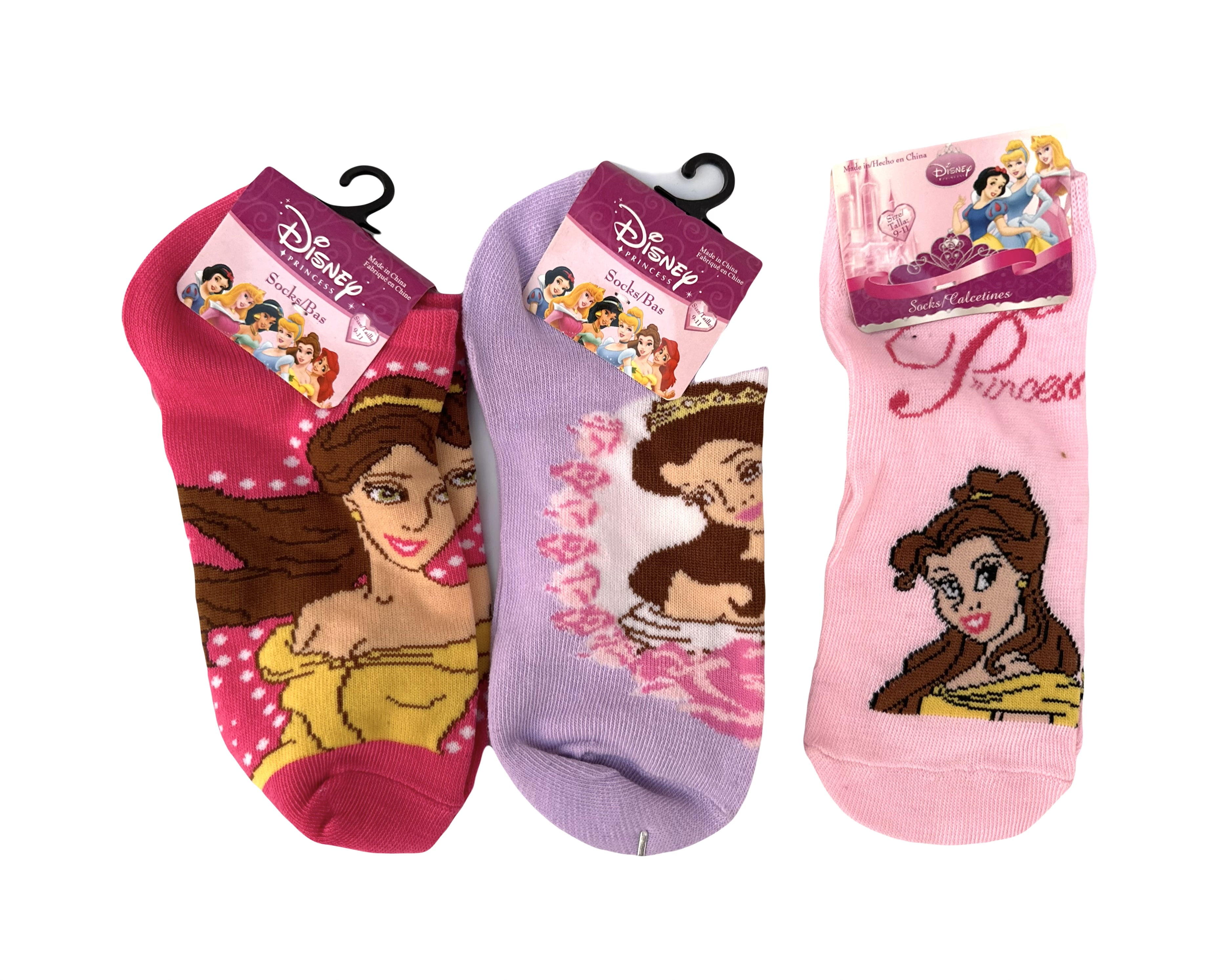 3pk Disney's Princess Aurora Two Different Designs Sock Set (Kids Size ...