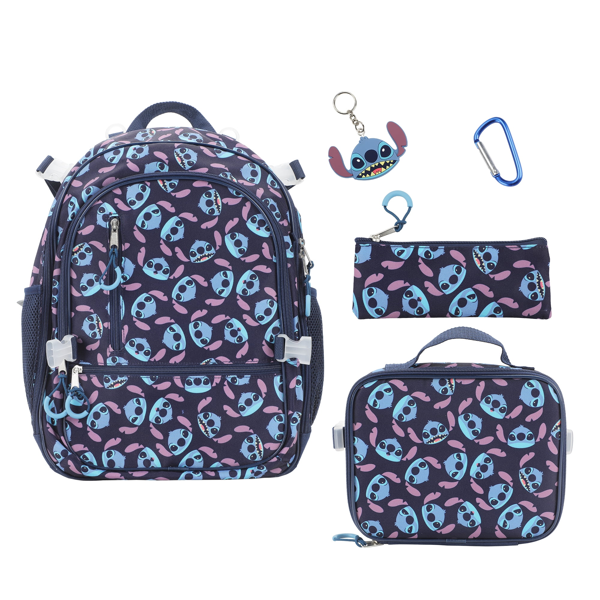 Disney's Stitch 16" Adaptive 4-Piece Backpack & Lunch Box Combo Set ...