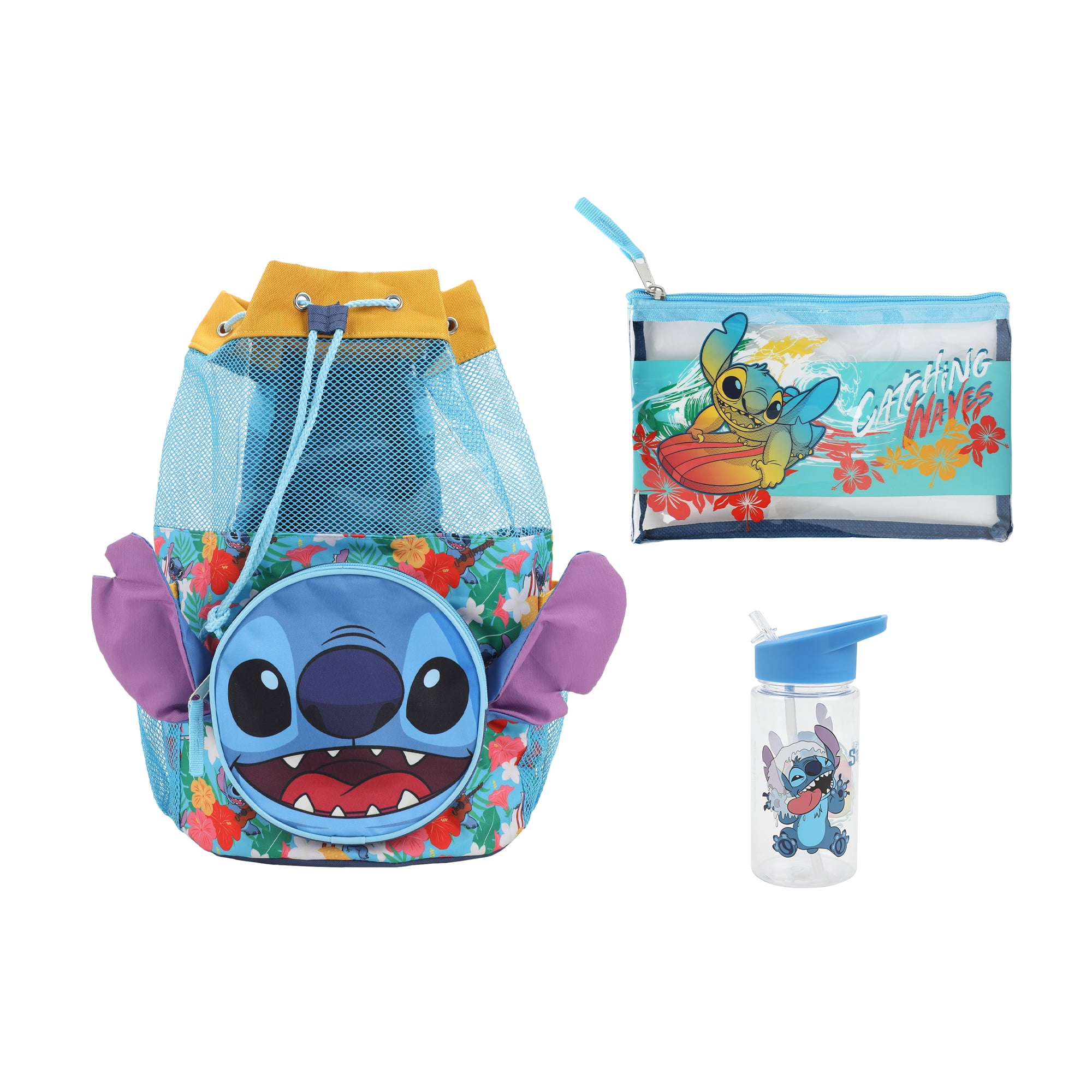 Disney's Stitch 3-Piece Youth Beach Backpack Set With Water Bottle ...