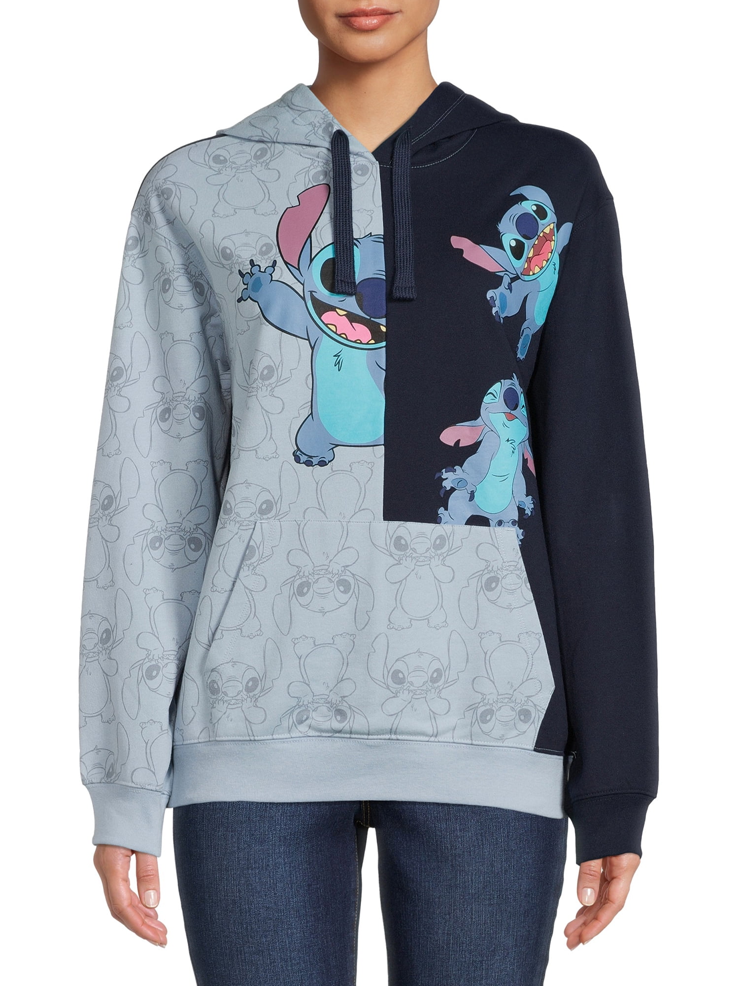 Disney's Stitch Juniors’ Fleece Pullover Hoodie - Walmart.com