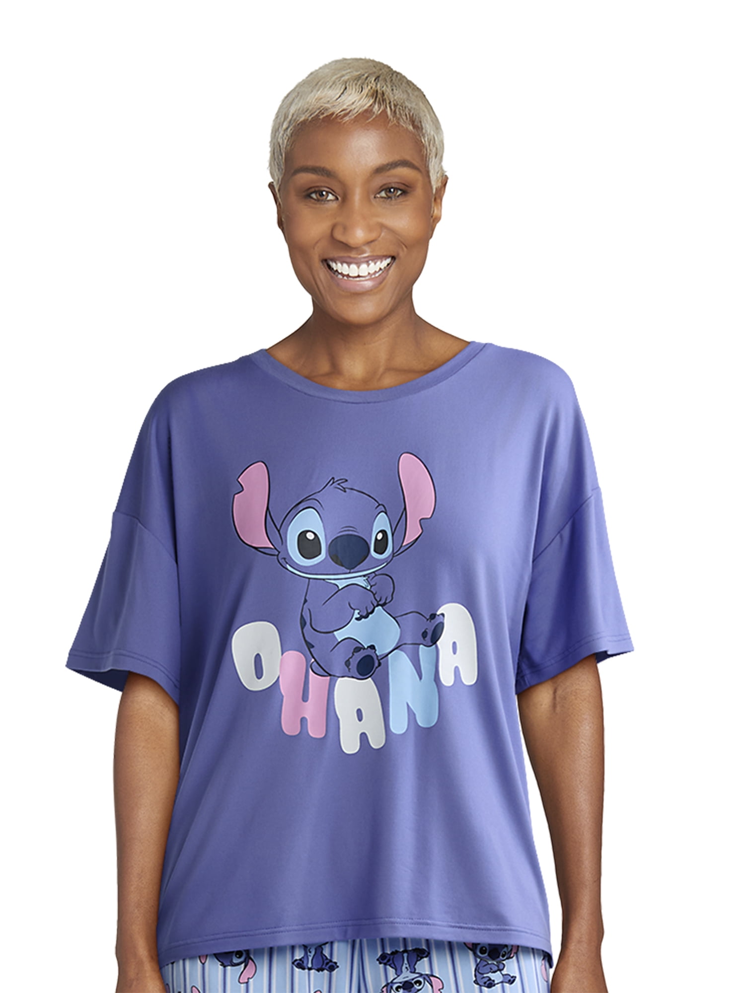 Disney’s Stitch Women's and Women’s Plus Oversized Tee and Pants Pajama ...