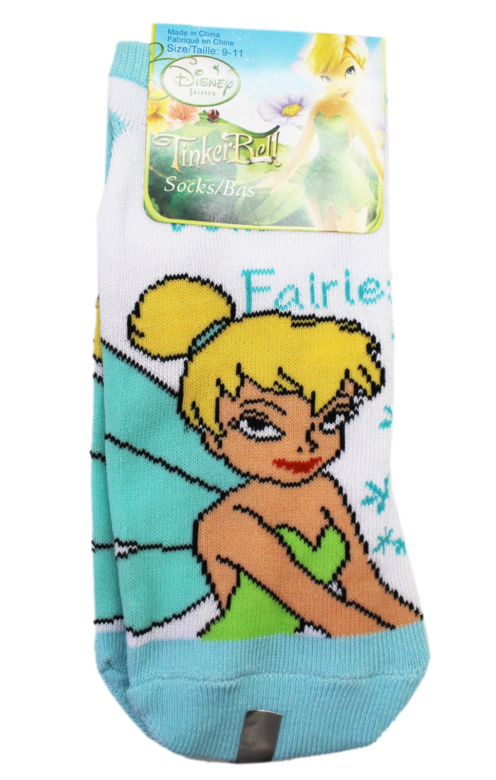 Disney's Tinker Bell Light Blue Twinkle Fairy Dust Socks (Size 9-11, 1 Pair) - Walmart.com