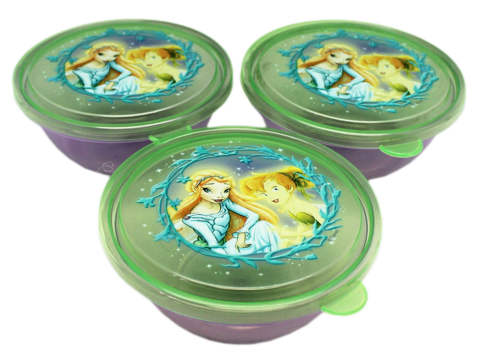 Disney's Tinker Bell Transparent Green and Purple Reusable Storage Bowl ...