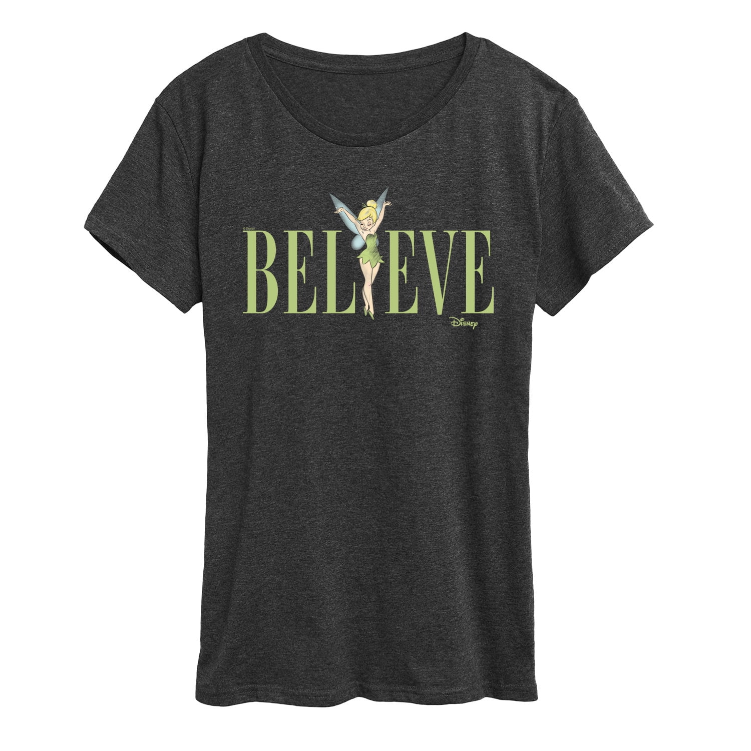 Disney's Tinker Women's Bell Believe Graphic Tee Color: Heather ...