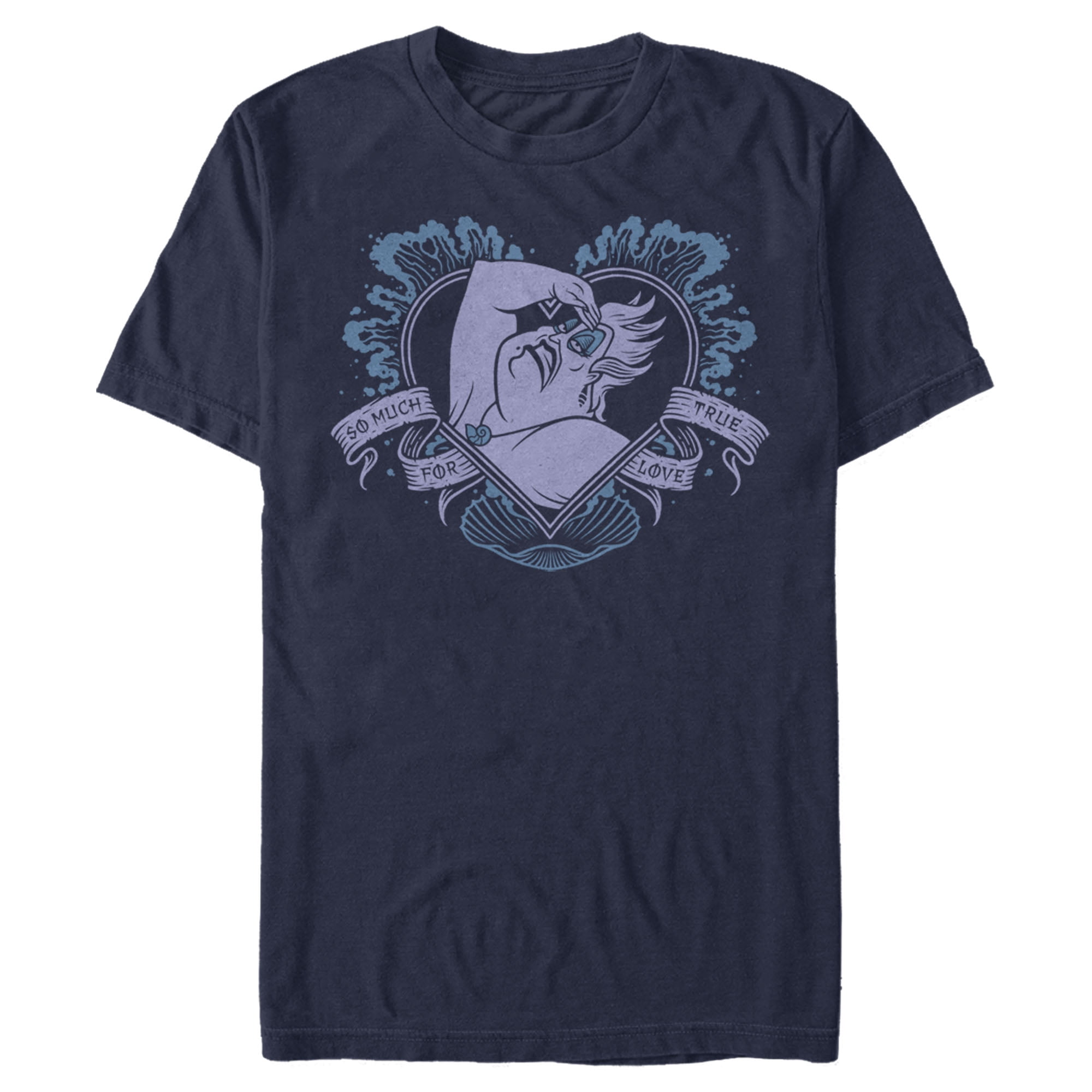 Men's The Little Mermaid Ursula So Much For True Love Heart Graphic Tee ...
