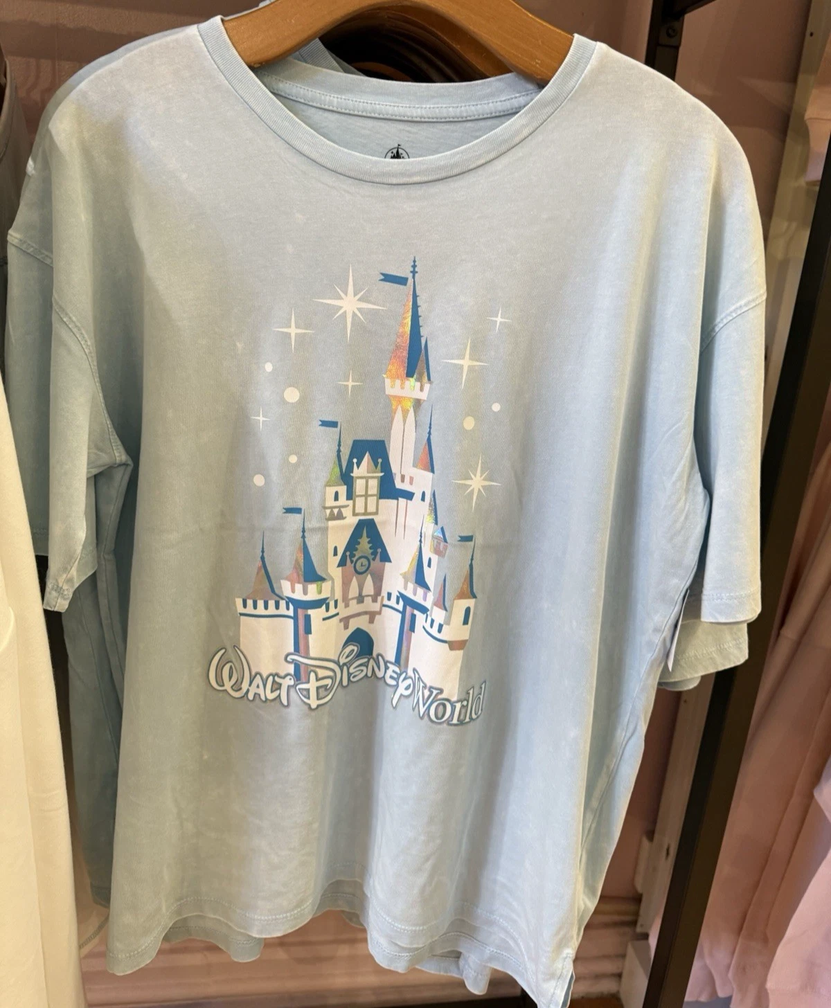 Disney world 2025 Castle Light Blue T-Shirt - Walmart.com