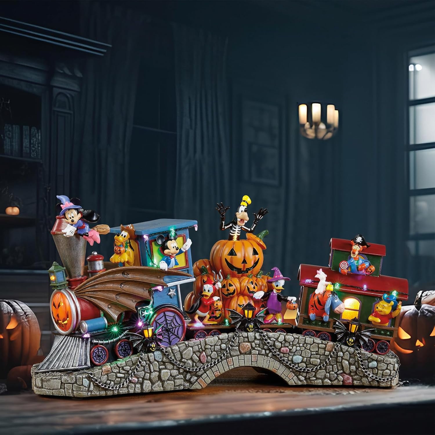 DisneyHalloween Characters Train with Lights & Music Collectible ...
