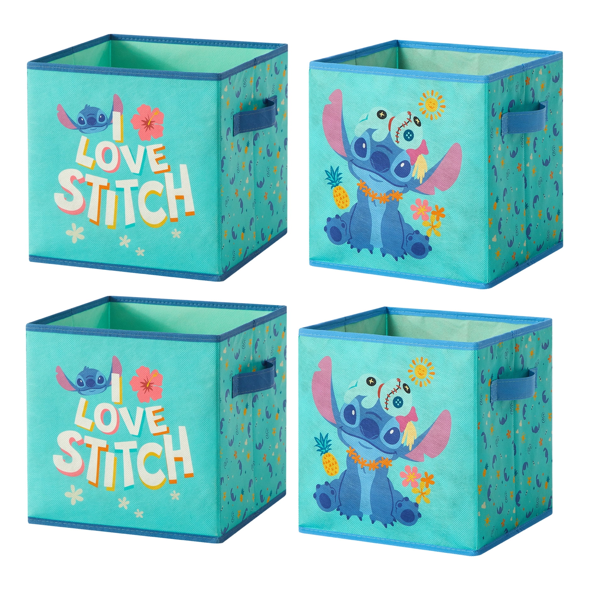 Disney Stitch Kids' 4-Pack Printed Storage Cubes, 10" x 10" - Walmart.com