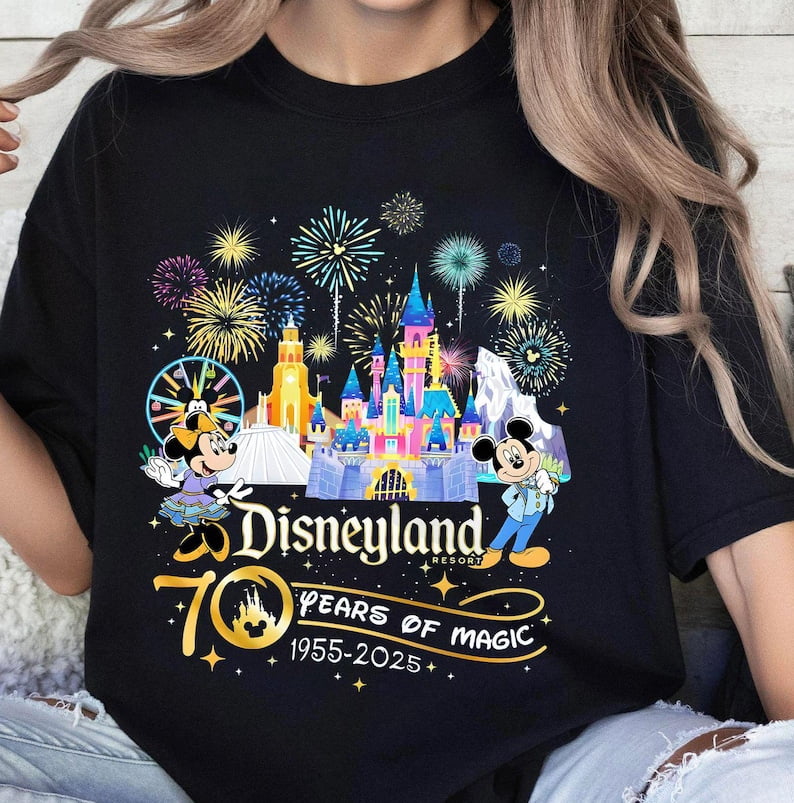 Disneyland 70Th Anniversary Shirt, Mickey & Friends Disneyland Castle ...
