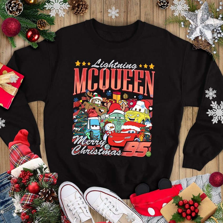 Disneyland Cars Lightning McQueen And Tow Mater Christmas Lights Shirt ...