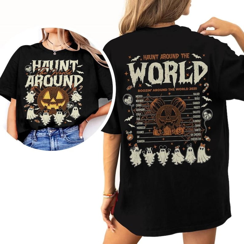 Disneyland Epcot Halloween Pumpkin Haunt Around The World Shirt, Mickey ...