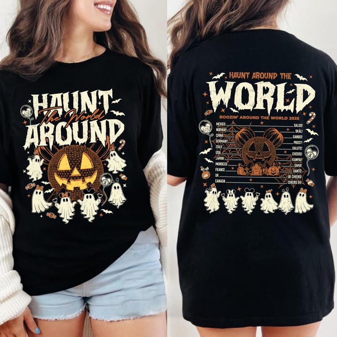 Disneyland Epcot Halloween Pumpkin Haunt Around The World Shirt, Mickey ...