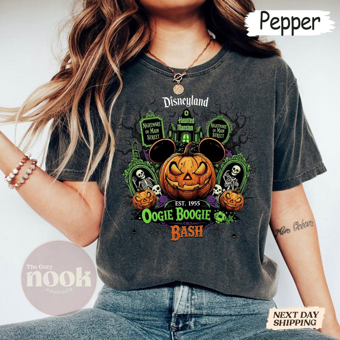 Disneyland Oogie Boogie Bash Haunted Mansion Halloween T-Shirt, Spooky Disney Halloween Party ...