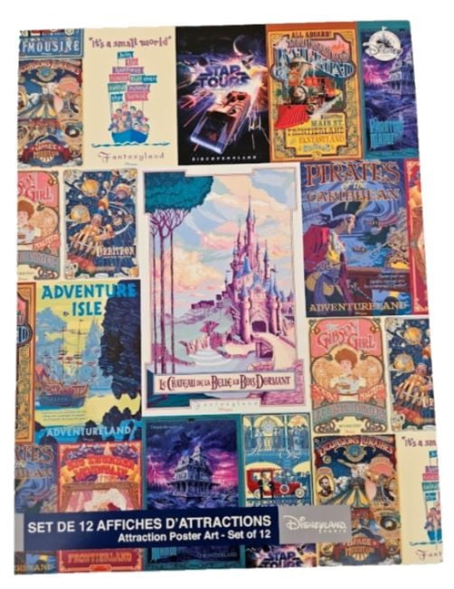 Disneyland Paris Exclusive Attraction Rides Poster Set Posters 12 Pack ...