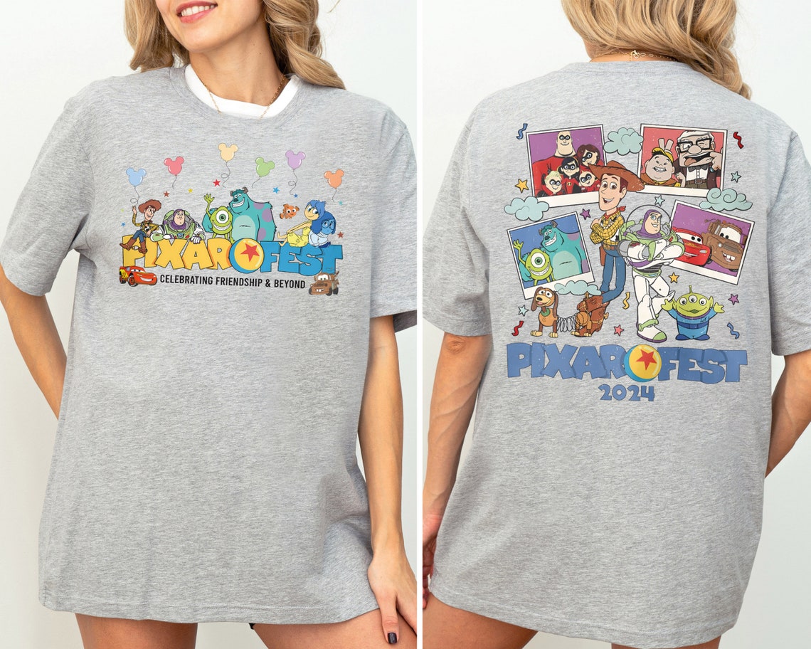Disneyland Pixar Fest Double Sided T-Shirt, Disney Pixar Movie Shirt ...