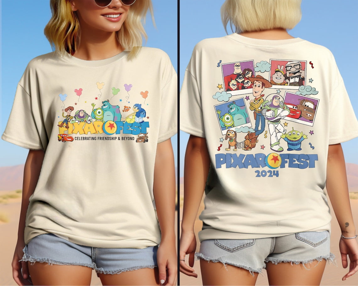 Disneyland Pixar Fest Double Sided T-Shirt, Disney Pixar Movie Shirt ...