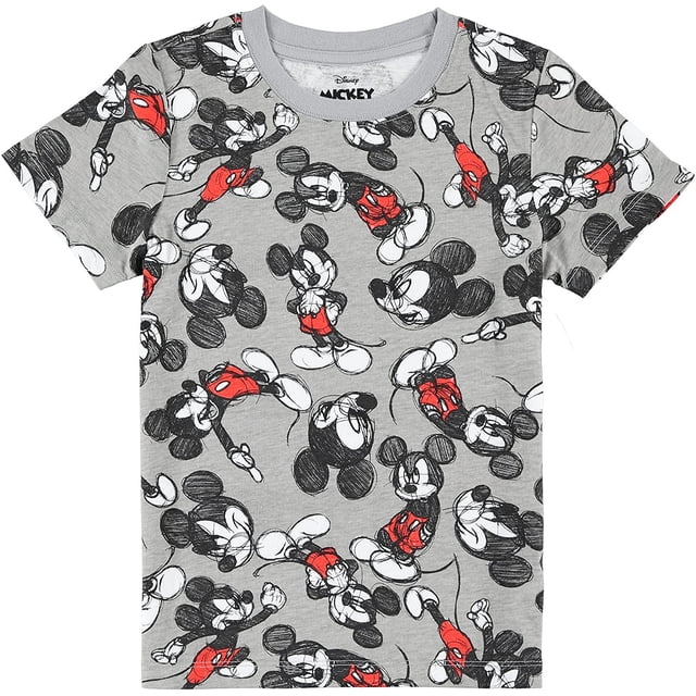 Disneys Mickey Mouse Boys Short Sleeve T-Shirt - All Over Print Design ...