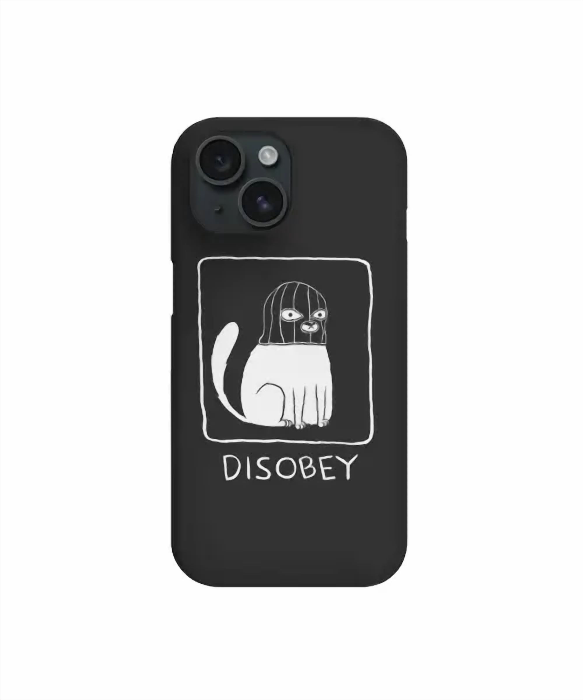 Disobey Dark Funny Cat Rebel Art Phone Case for iPhone 16 15 14 13 12 ...