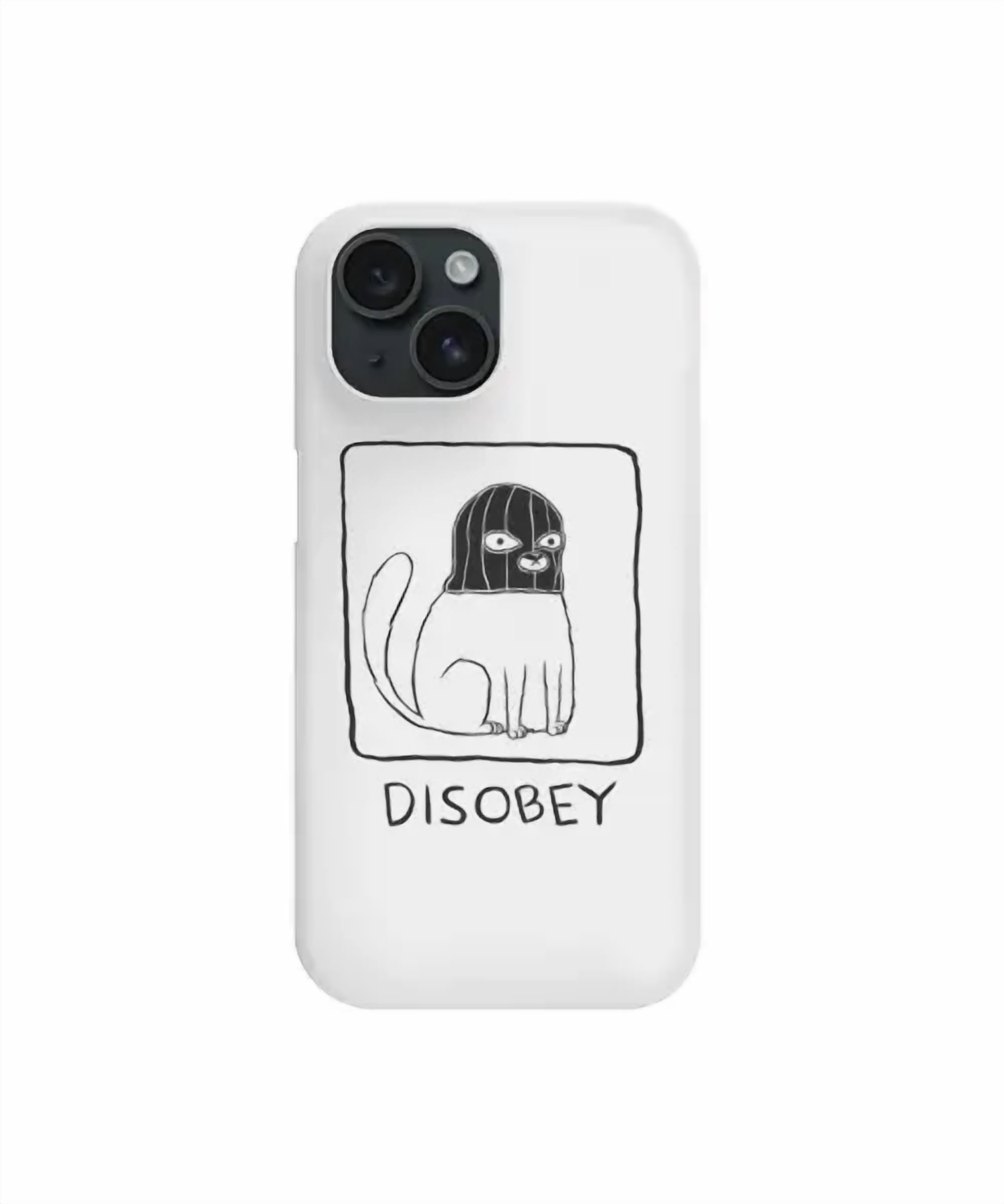 Disobey Funny Cat Rebel Anarchy Art Phone Case for iPhone 16 15 14 13 ...